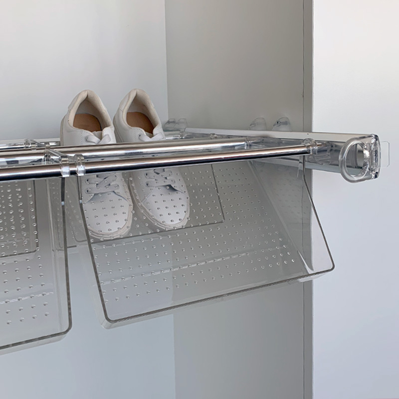 Plus - Shoe rack 6V - transparent - bright aluminium - transparent ...